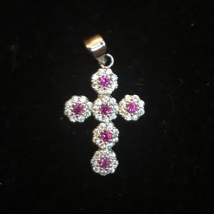 Jewelry | 925 Pink Cross Necklace Pendant | Poshmark